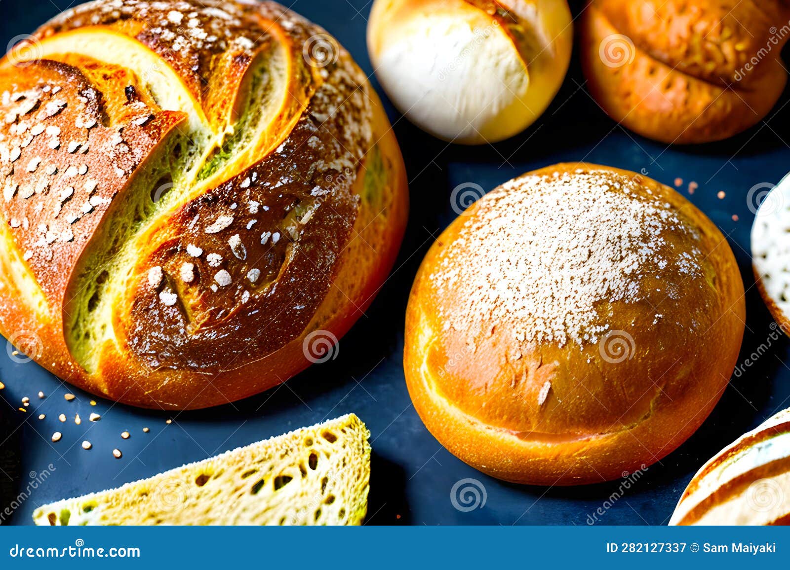 Different Types of Bread Made from Wheat Flour Generated by Ai Stock ...