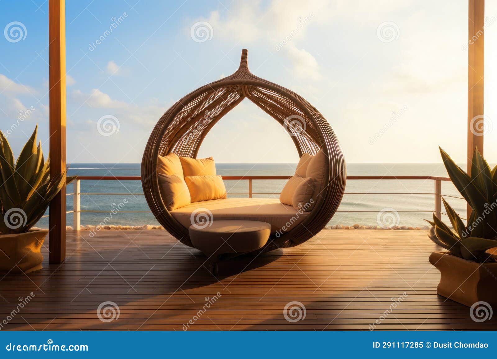 Captivating Image of a Chic Seaside Lounge Area Views for an ...