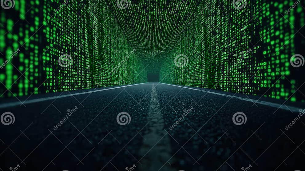 Digital Highway Road To Innovation Technology Data Future Code Binary ...