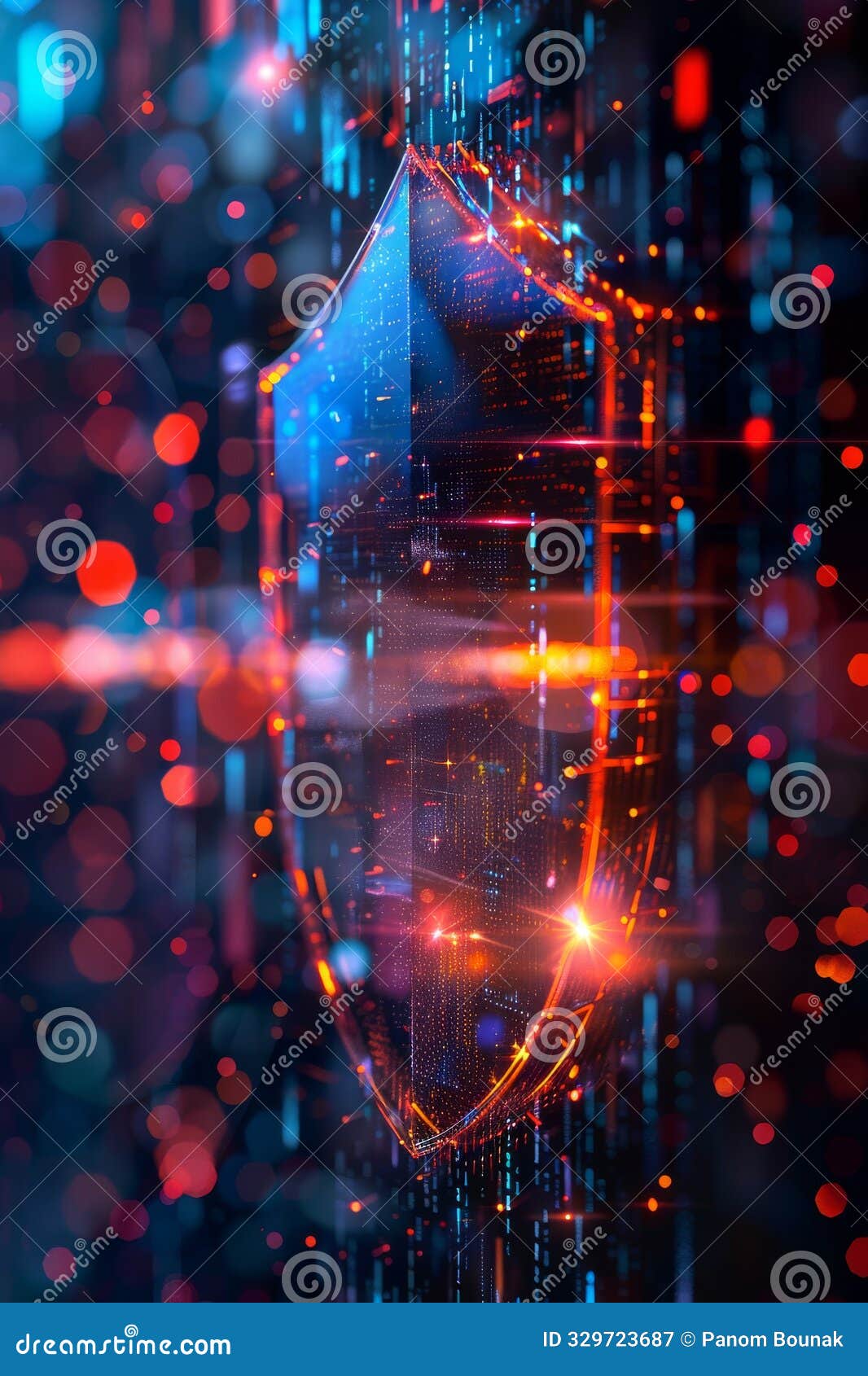 A Captivating Image of a Digital Firewall Blocking a Stream of Data ...