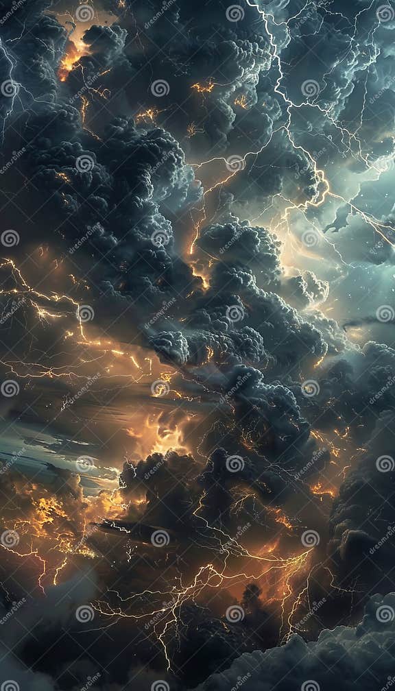 Captivating Image of a Dramatic Lightning Storm with Bolts Striking the ...