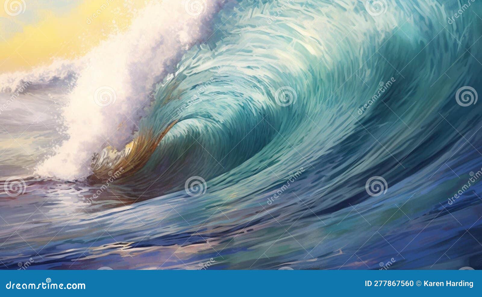 Close-up of Wave Crashing in the Ocean Stock Illustration ...