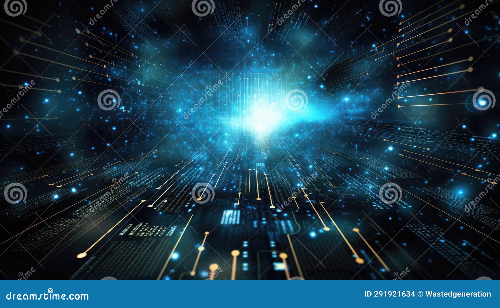 Abstract Digital Technology Background with Dynamic Binary Codes Stock ...