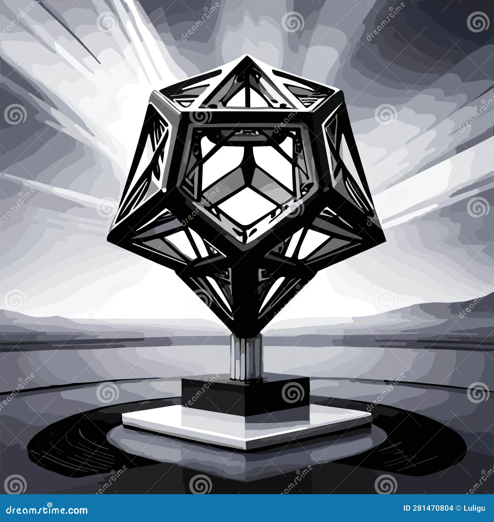 Octahedron Platonic Solid Template Paper Model Cartoon Vector ...