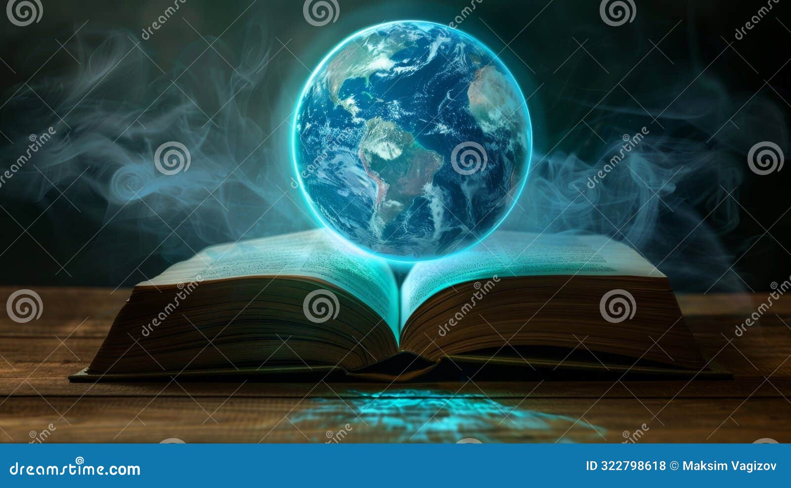 Mystical Earth Emerging from an Open Book, Generative AI Stock Photo ...
