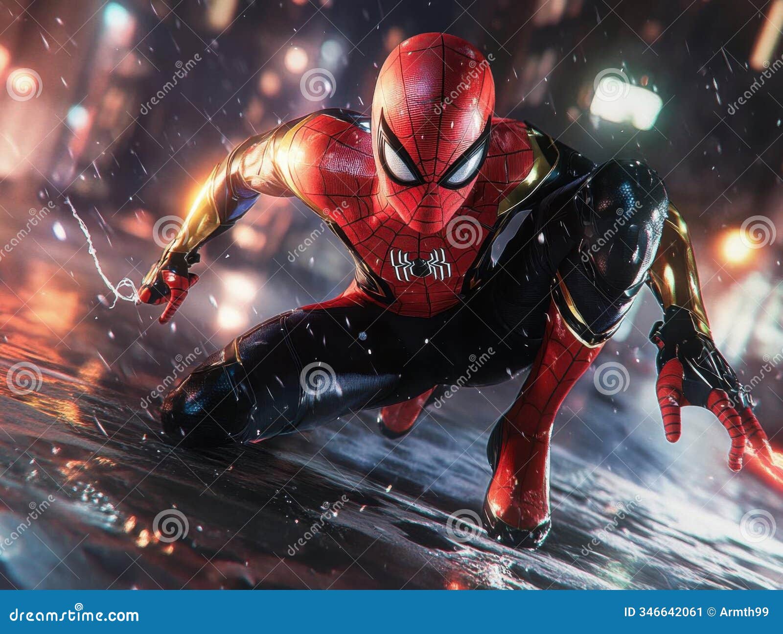 Epic Spider-Man Adventure. Dynamic Spider-Man Action Poses with ...