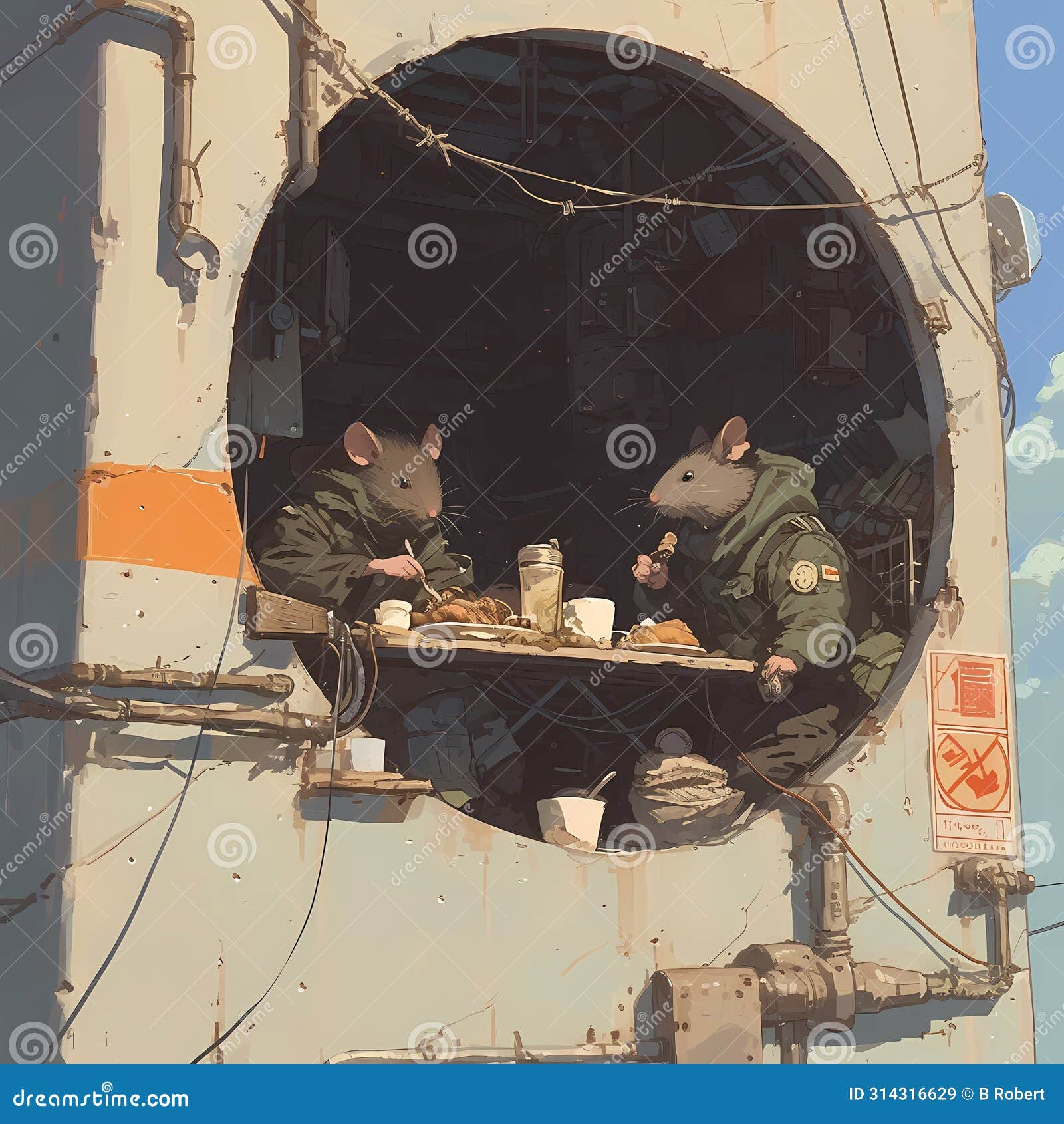 Gourmet Rats Delight in Fabulous Feast Stock Illustration ...