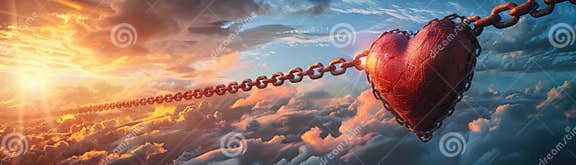 Captivating Image of a Heart Bound by Chains of Friendship Stock ...