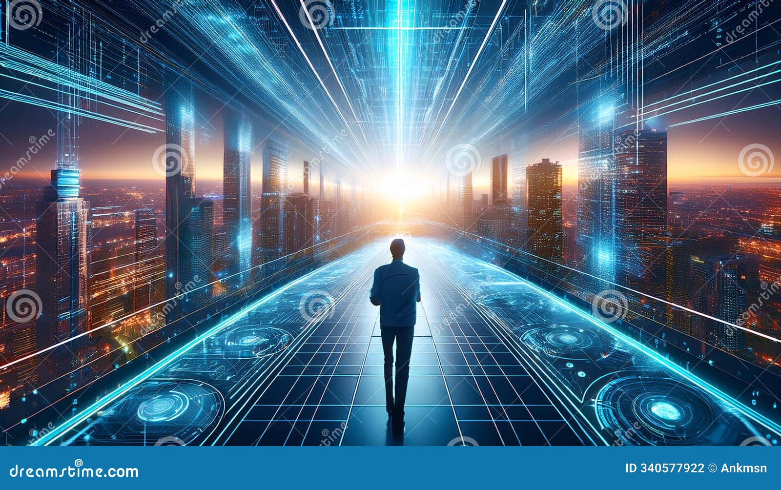 Marketing Networking with Matrix and Optical Perspective Stock ...