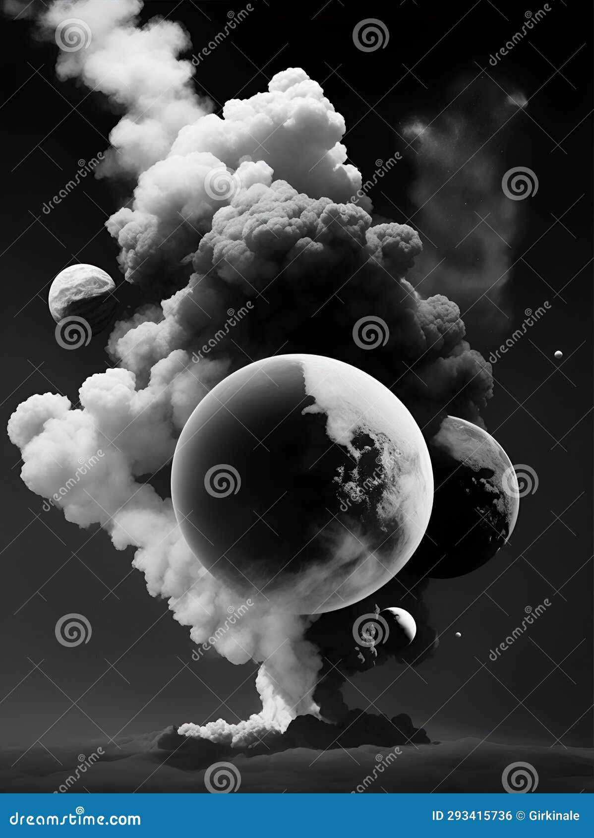 Climate Change and Space Explodes, Smoke Comes Out of it, with Planets ...