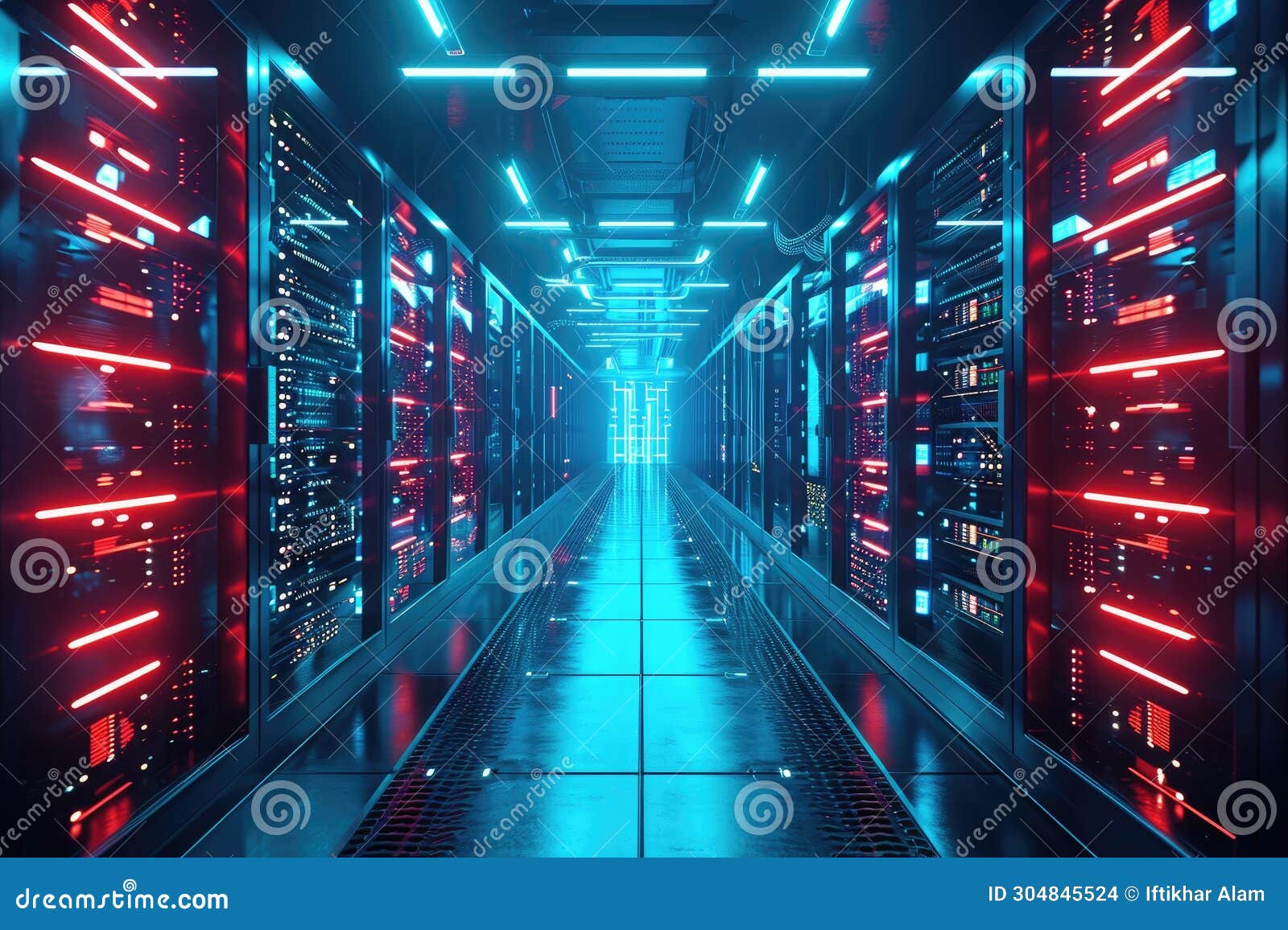 A Captivating Image of a Long Hallway Illuminated by Rows of ...