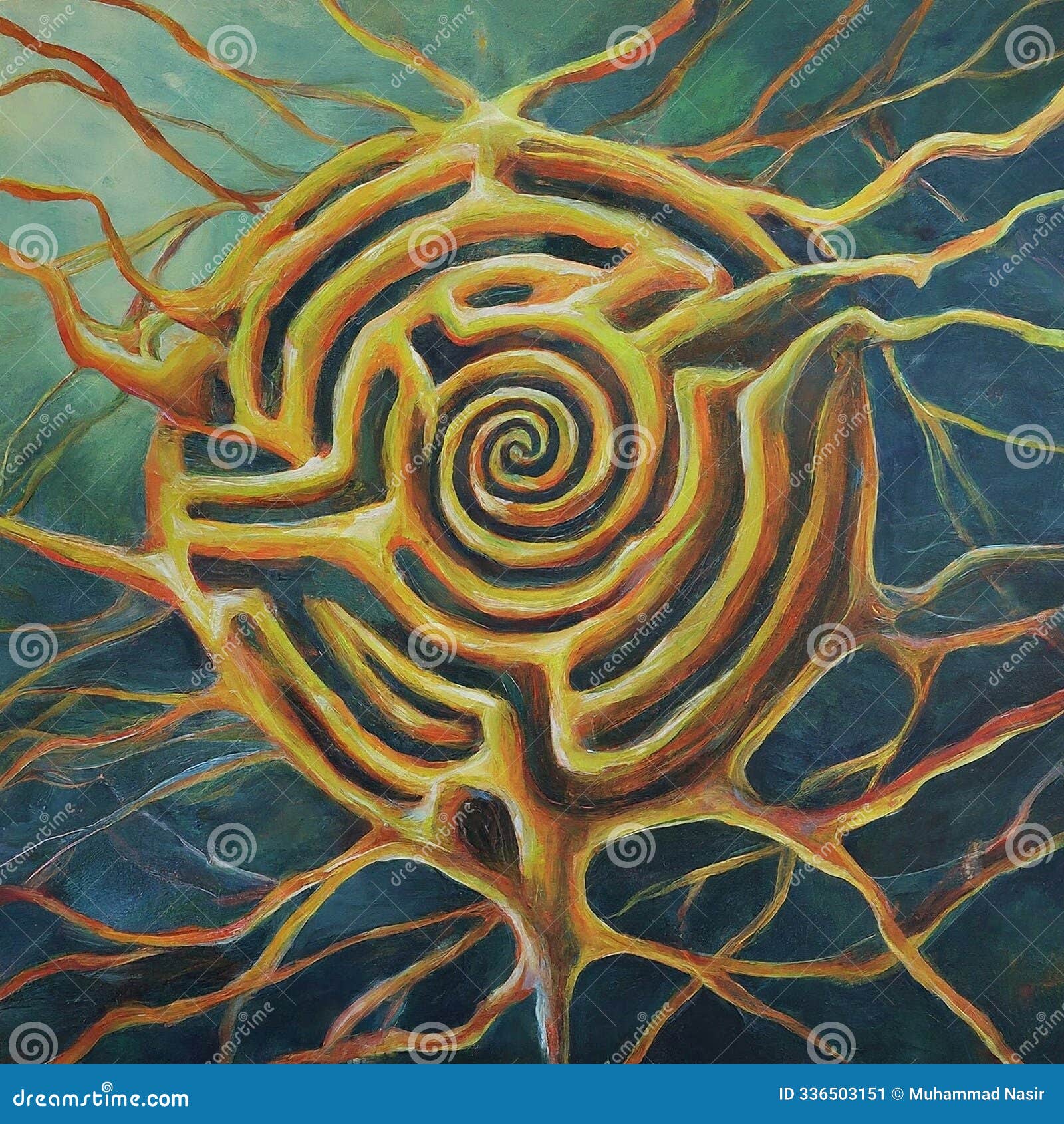Intricate Maze within a Neuron Stock Illustration - Illustration of ...