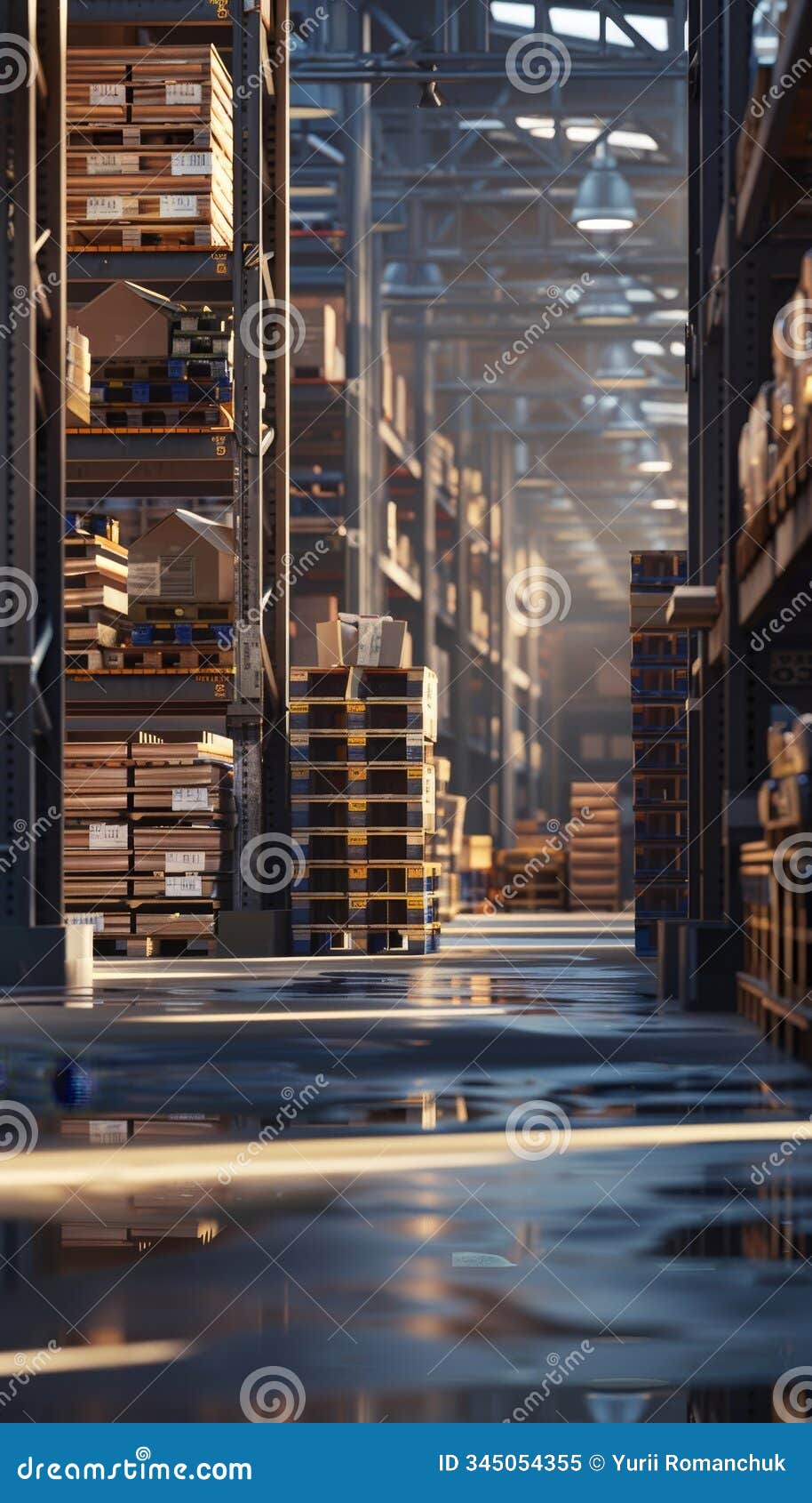 Captivating Image of a Modern Warehouse with Neatly Stacked ...