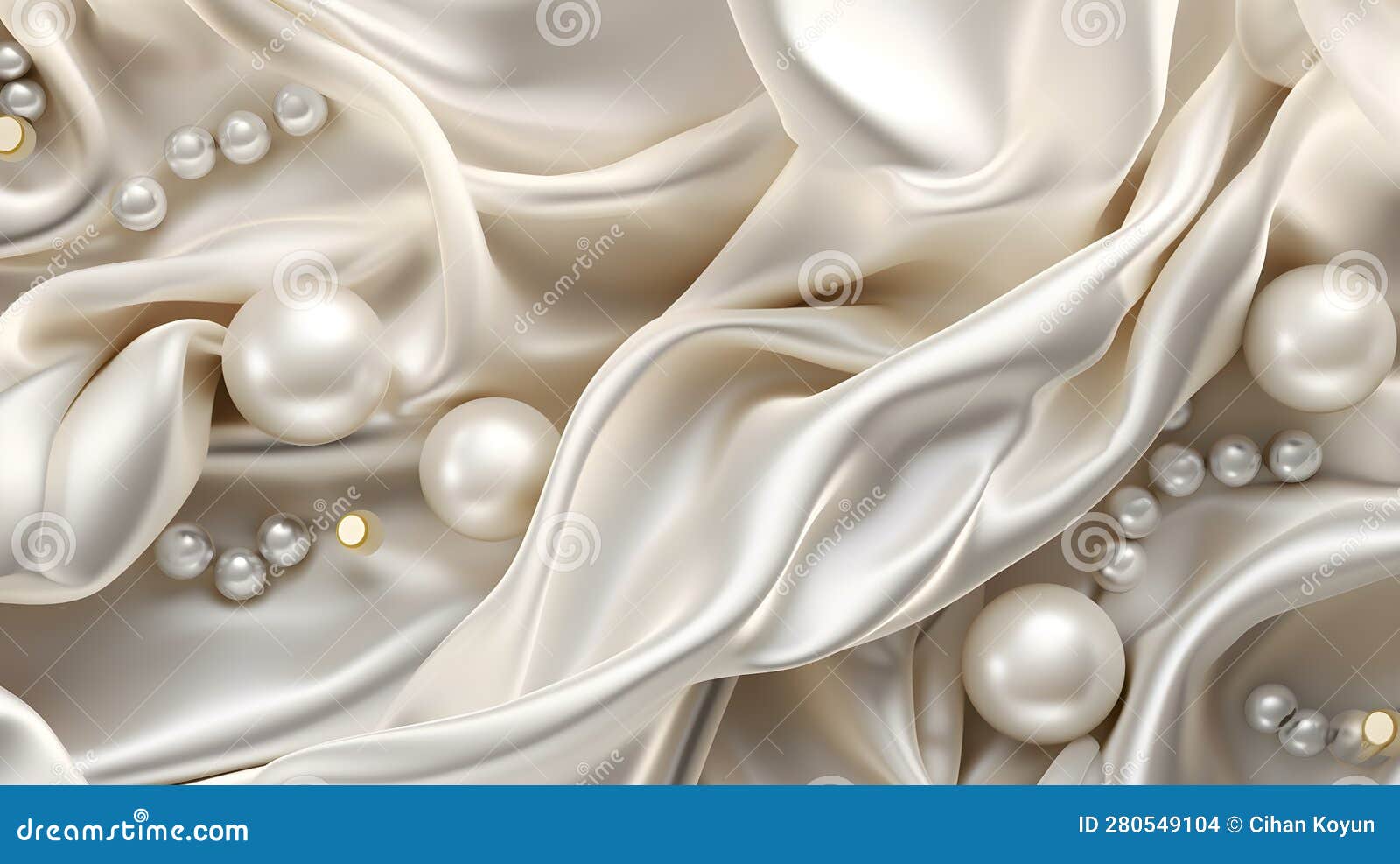 A Captivating Image of a Pearl Background with Silk Embellishments ...