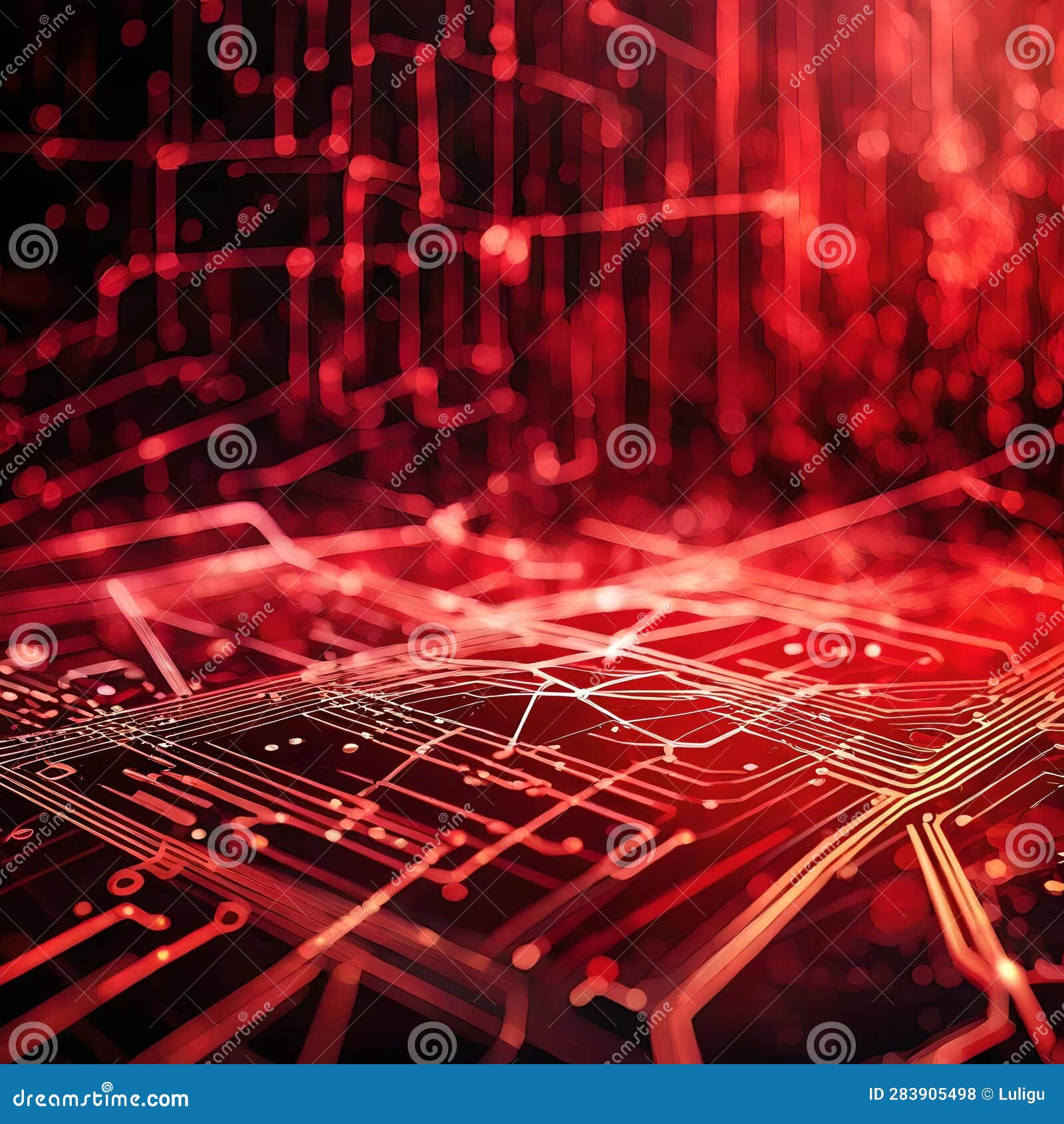 Red Radiance: Dazzling Circuitry Stock Illustration - Illustration of ...