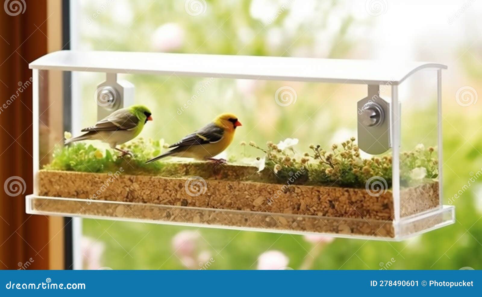 Urban Aviary Window Feeder stock illustration. Illustration of lighting ...
