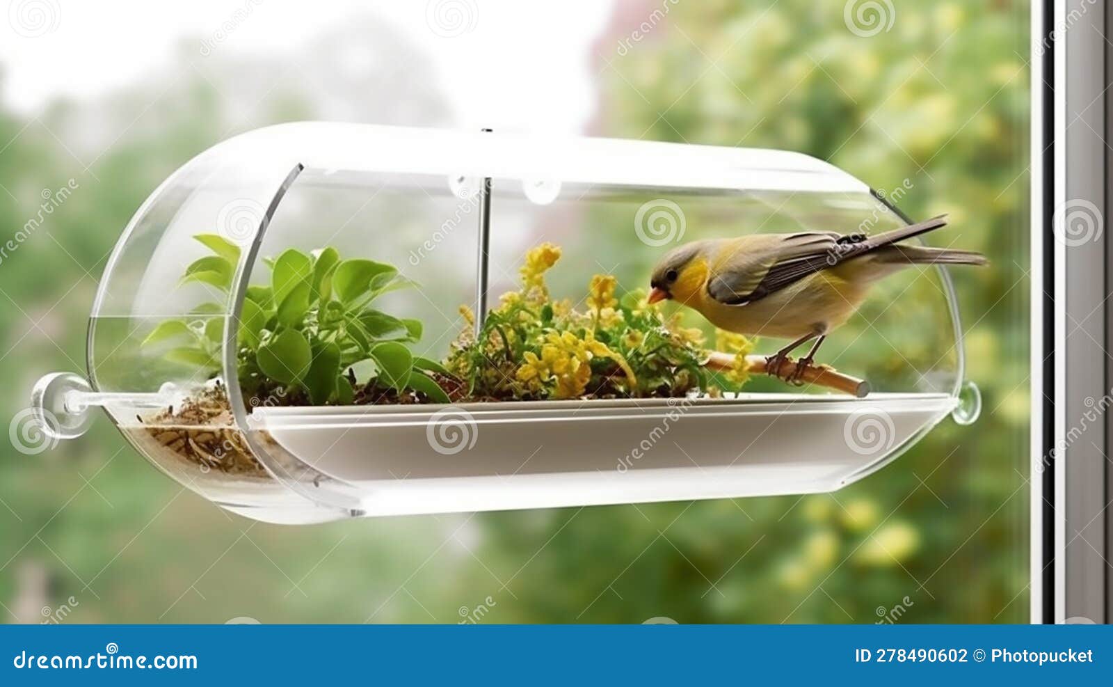 Urban Aviary Window Feeder stock illustration. Illustration of setting ...