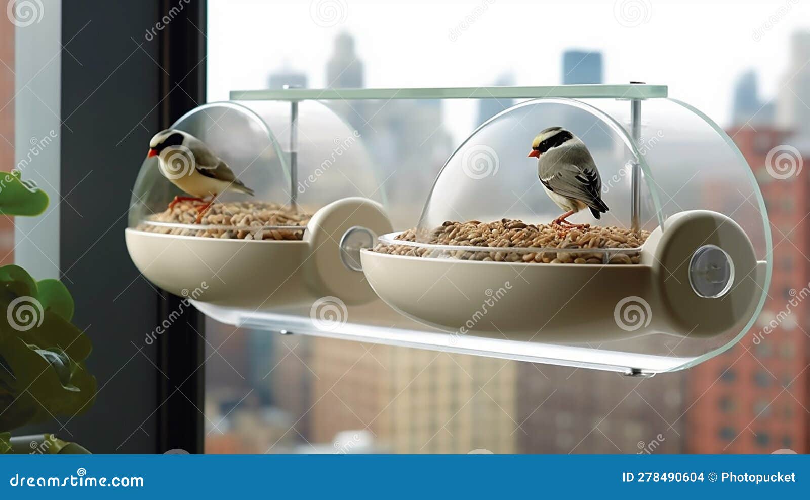 Urban Aviary Window Feeder stock illustration. Illustration of window ...