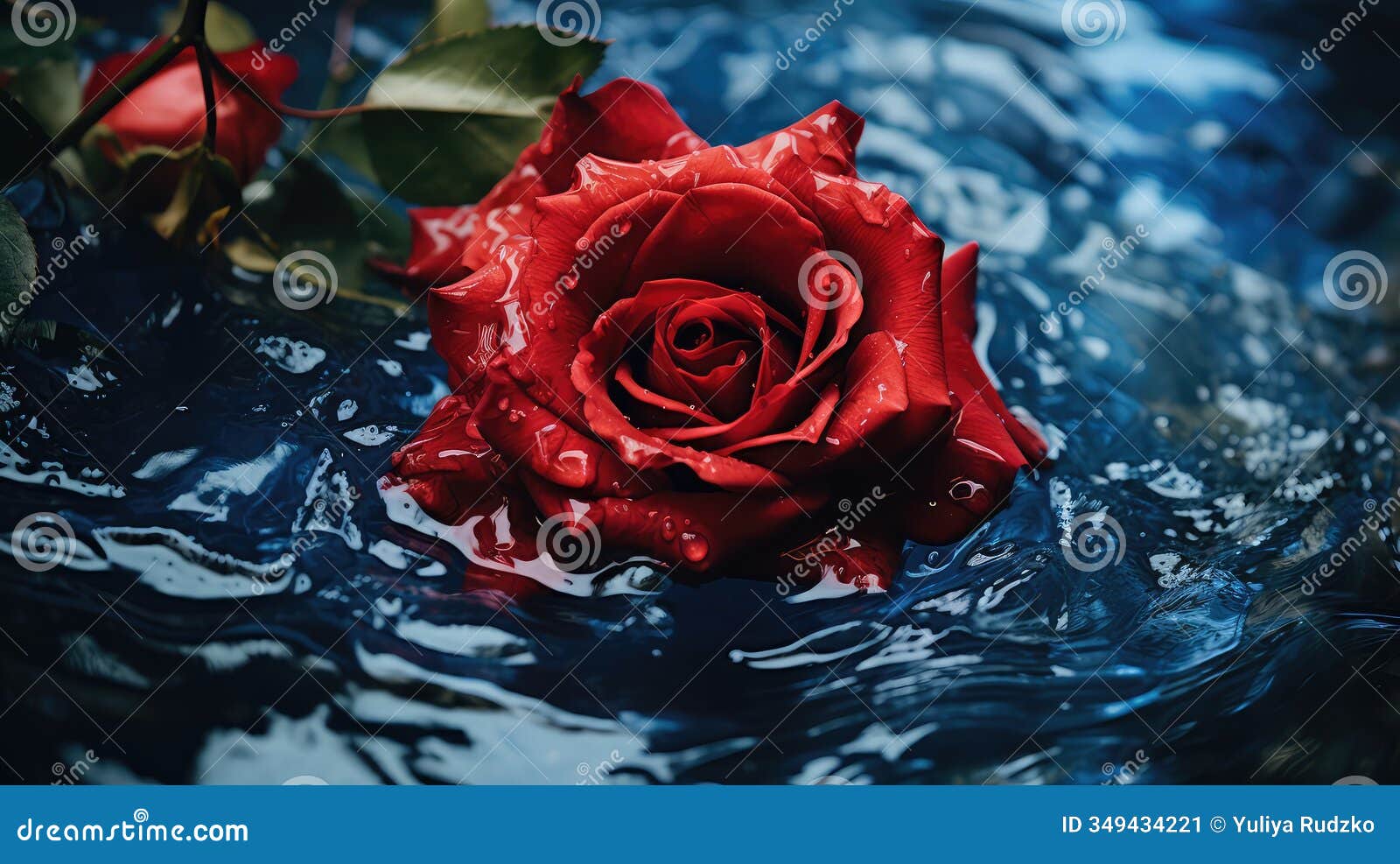 Rose Falling Into The Water With A Splash And Spray Stock Photography ...