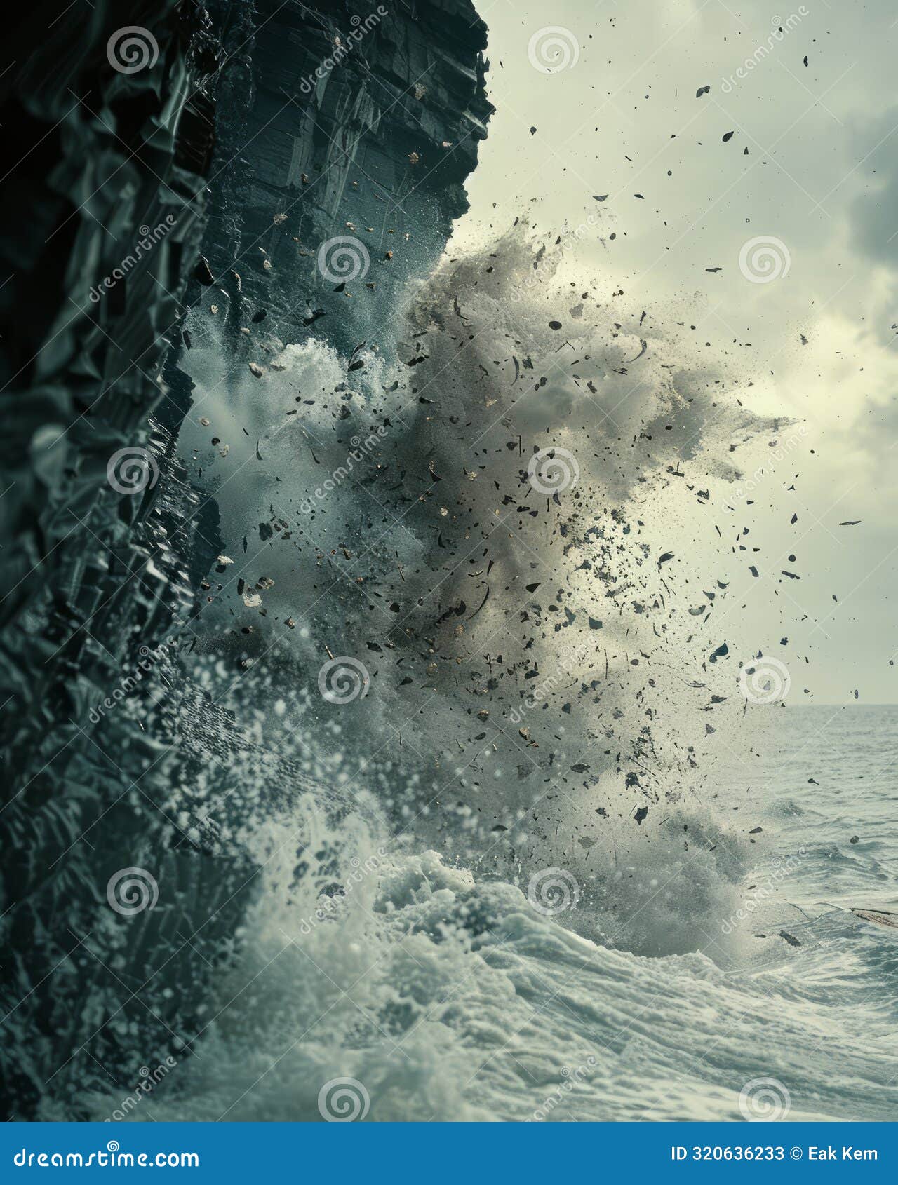 Captivating Image of a Seaspray Amidst Dramatic Cliffside Erosion ...