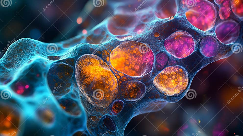 Complex Microscopic View of Cellular Structures Stock Illustration ...