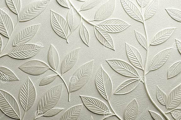 Elegant Embossed Leaf Pattern on Textured Paper: a Minimalist Design ...