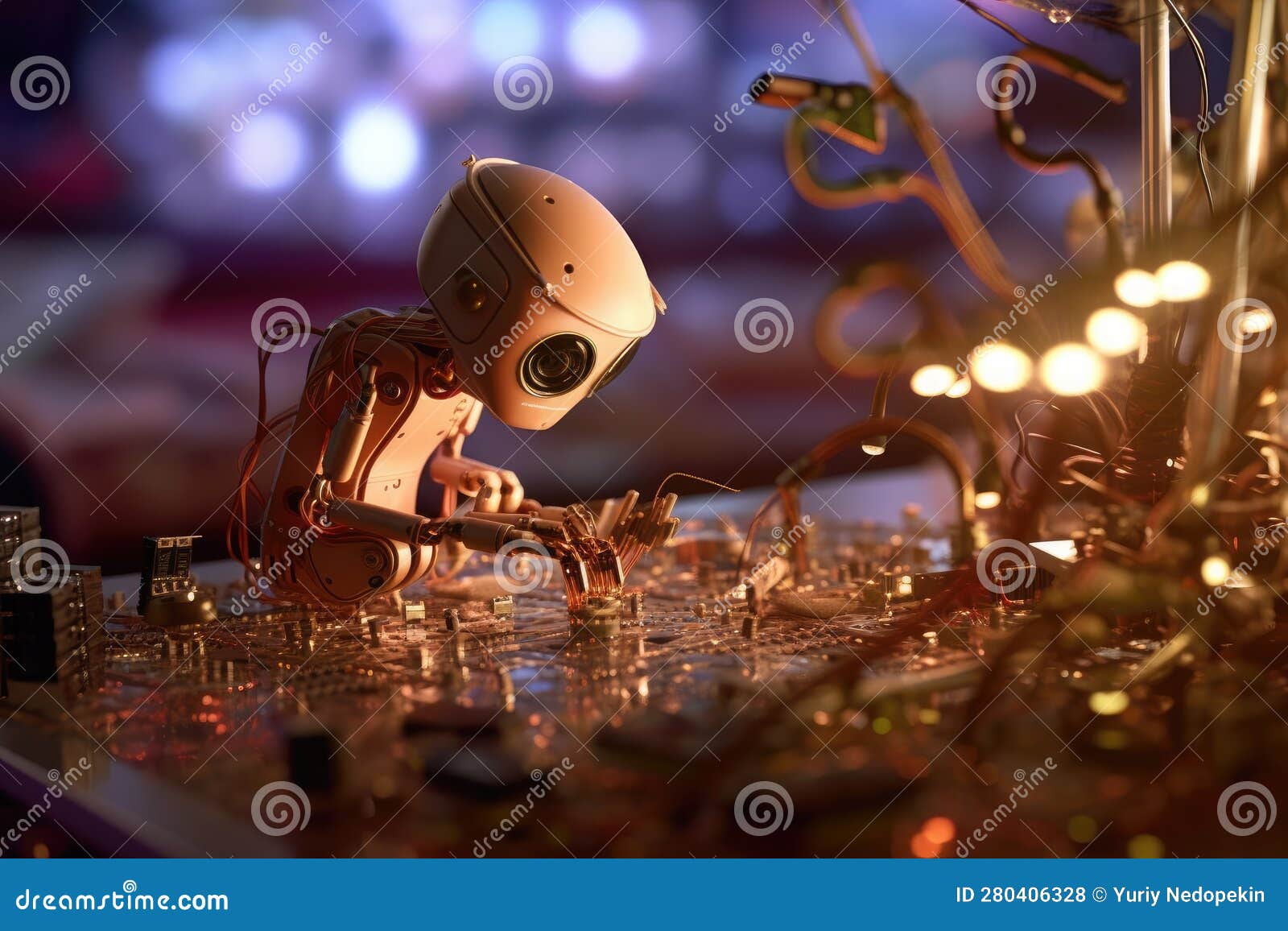 A Microscopic Robot Repairs the Insides of a Computer. Generative AI ...