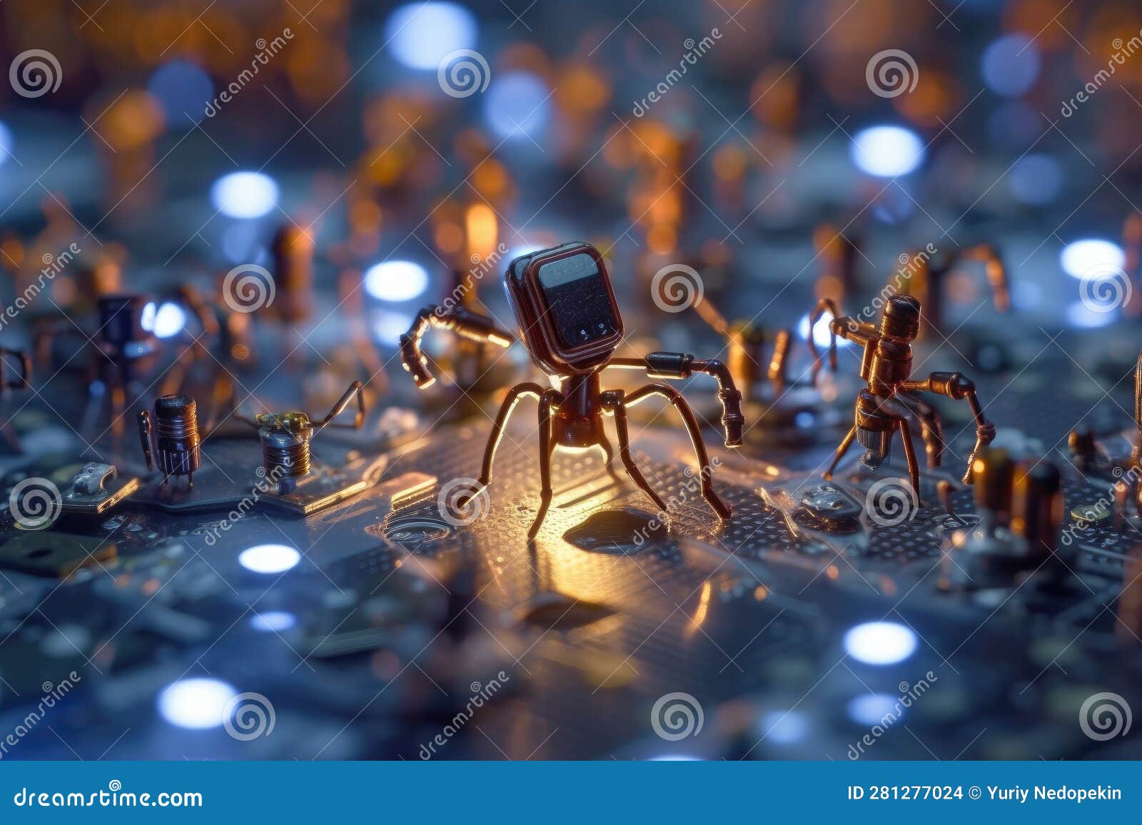 A Microscopic Robot Repairs the Insides of a Computer. Generative AI ...