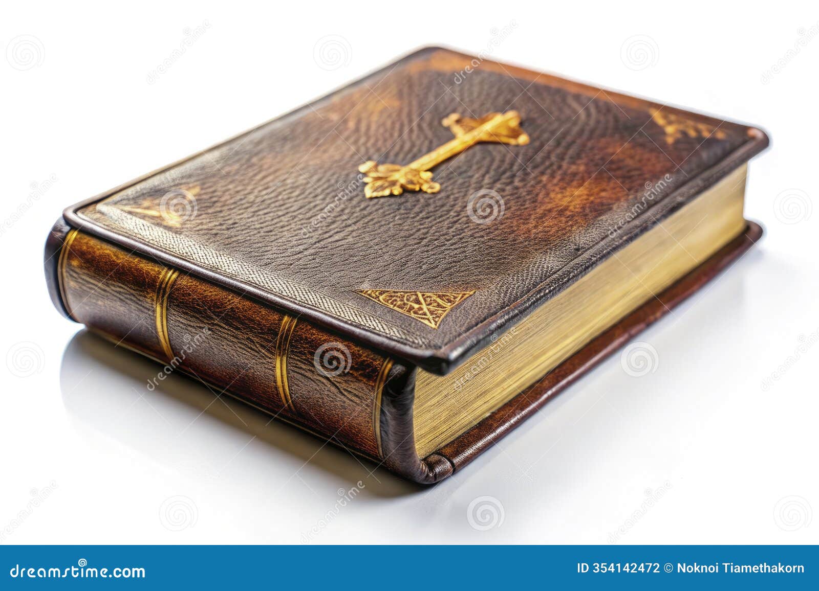 Faithfully Illustrated a Detailed Isolated Image of an Aged Holy Bible ...
