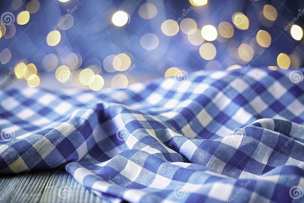 Charming Blue Gingham with Bokeh: a Versatile Textile Pattern for Home Decor, Fashion, and ...