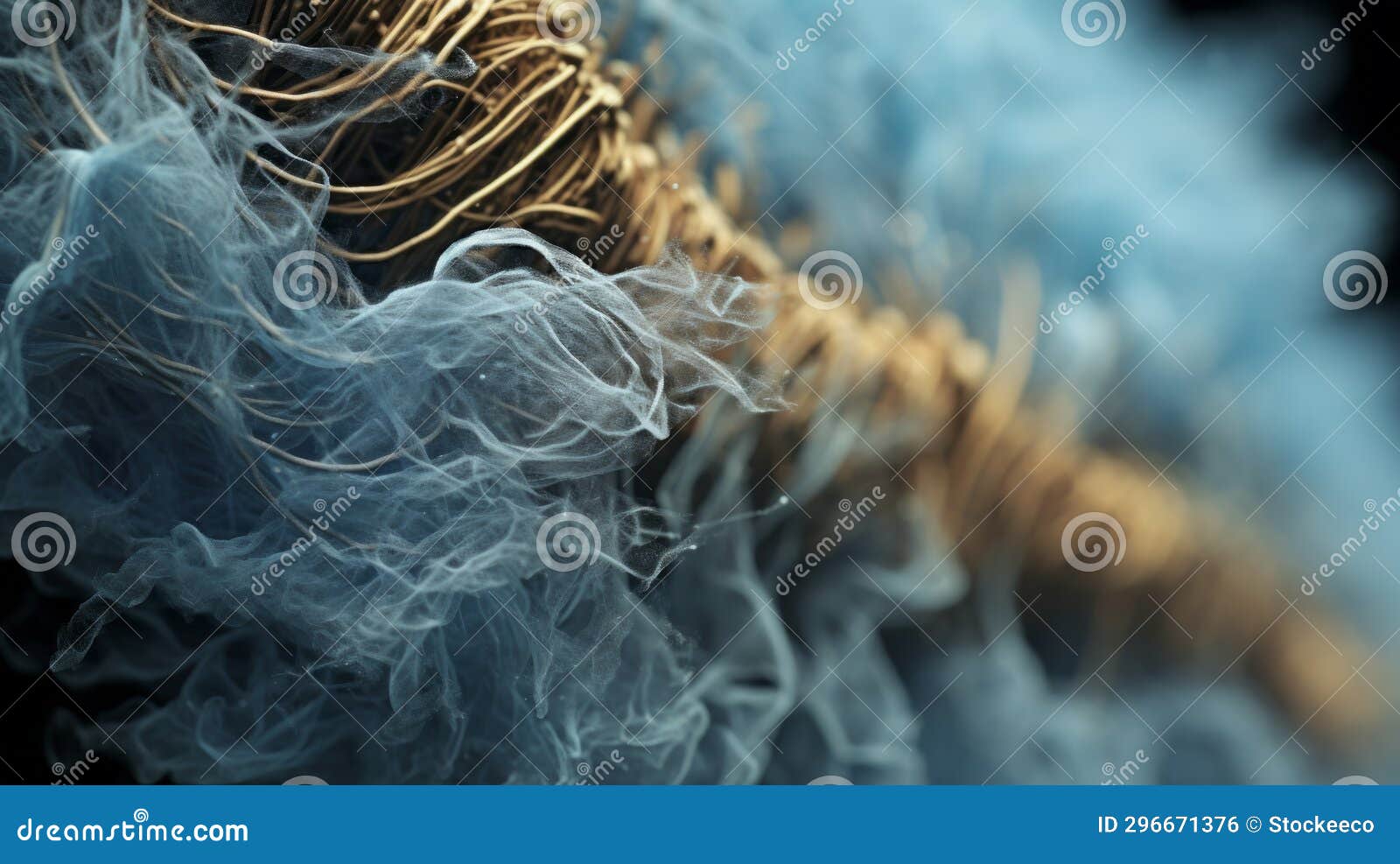 Macro Image of Blue Smoke with Tangled Nests and Lung Hairs Stock ...