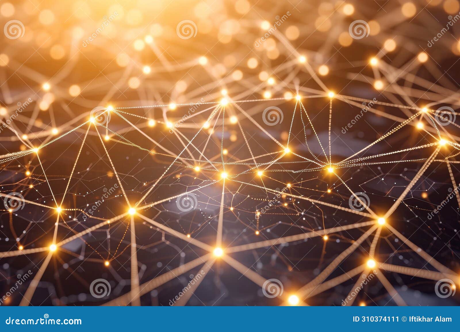 A Captivating Image Showcasing a Network of Glowing Lights Spread ...