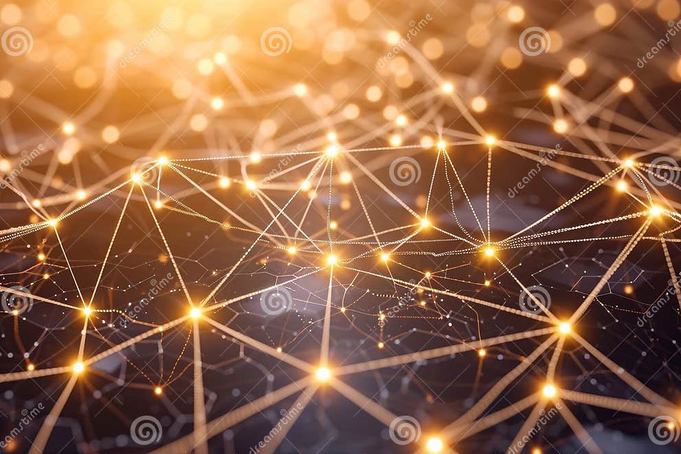 A Captivating Image Showcasing a Network of Glowing Lights Spread ...