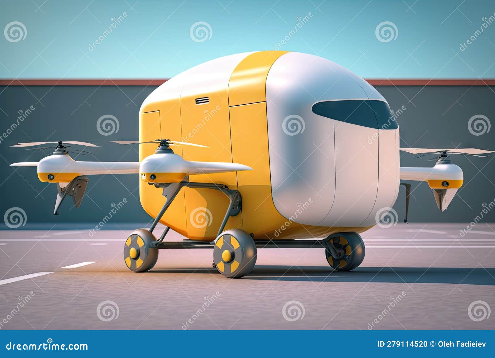 Small Airplane with a Propeller on Wheels Stock Illustration ...