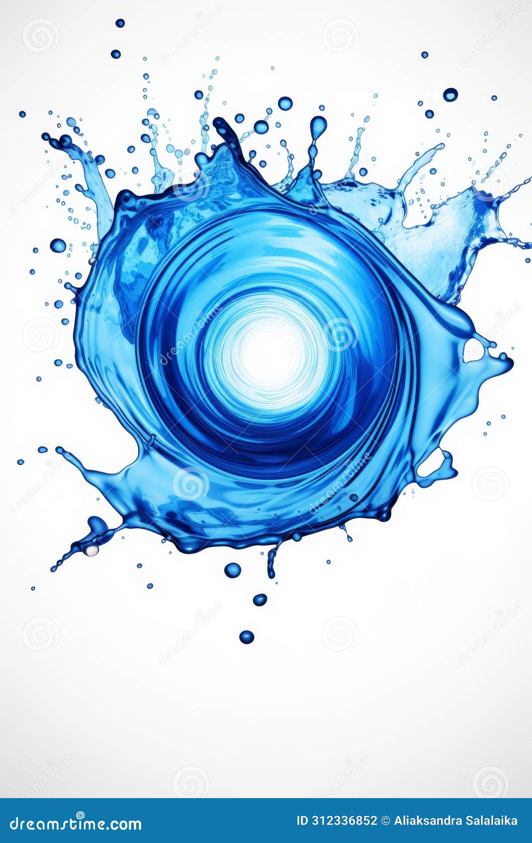 Captivating Isolated Water Vortex Splash on White Background for ...