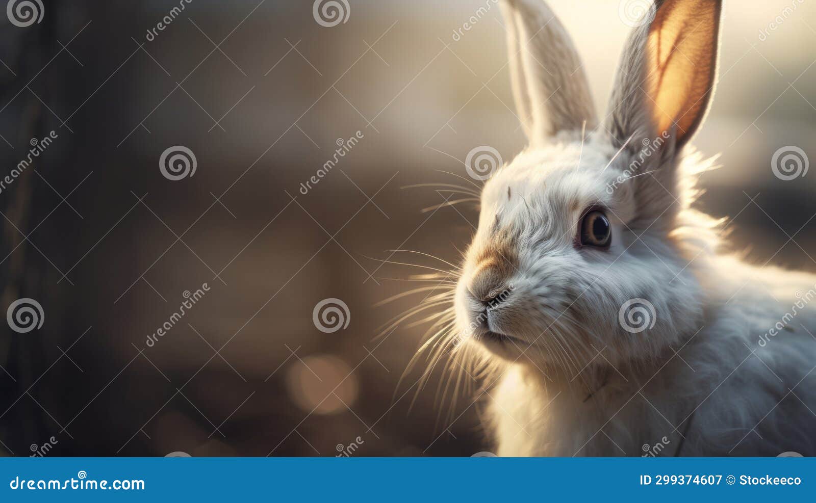 Captivating Macro Photography of a White Rabbit in Stylized Light ...