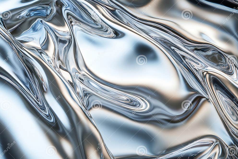 Captivating Metallic Liquid Mercury with a Smooth, Wavy Texture ...