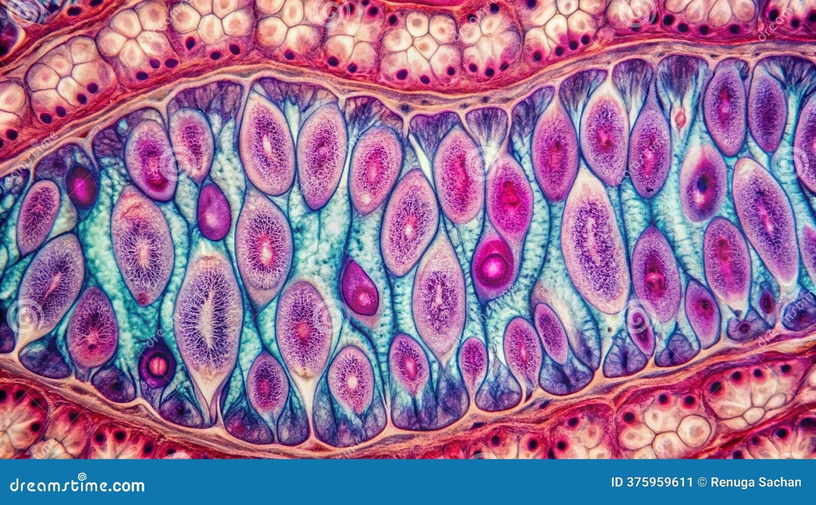 Pseudostratified Epithelium. Epithelial Tissue Types. Cartoon Vector ...