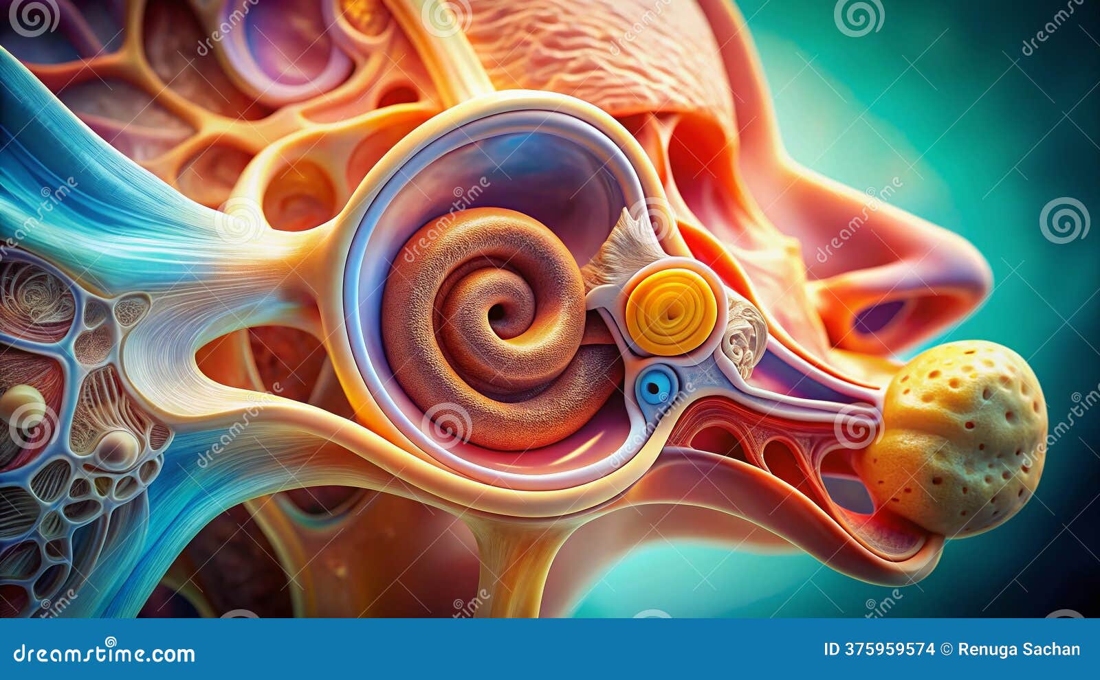 Ear Cochlea. Ears Anatomy Diagram, Human Auditory System Inner Organ ...
