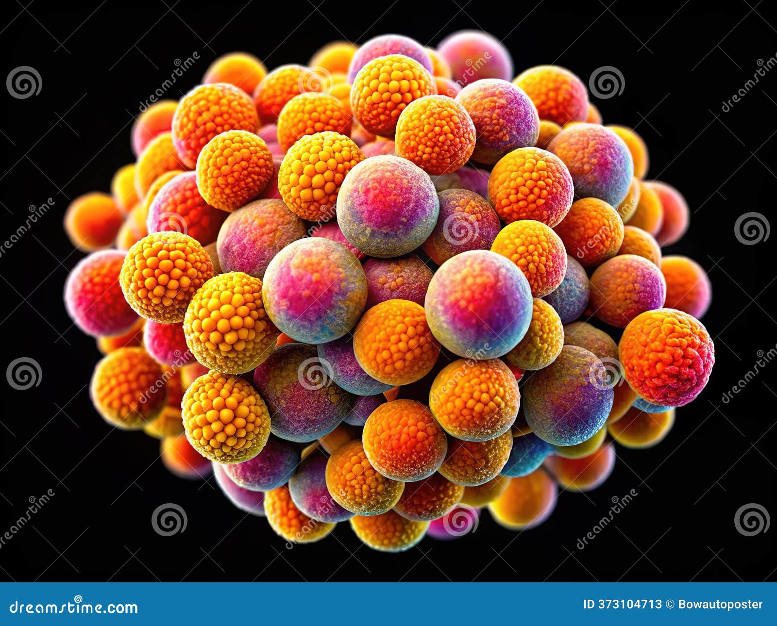 Staphylococcus (staph) Is A Group Of Bacteria Under The Microscope. 3d ...