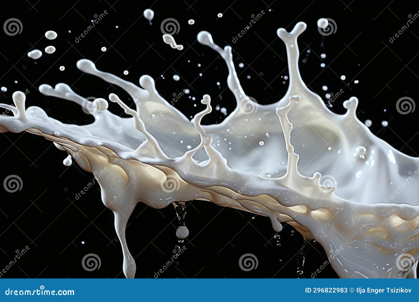 Captivating Milk White Liquid Splash on Solid Black Background for ...