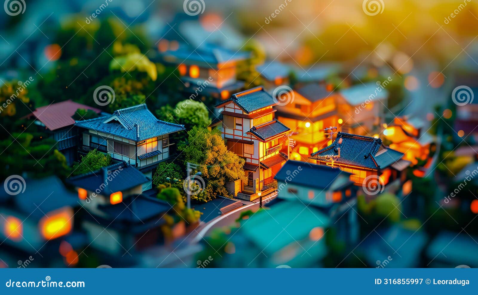 A Captivating Miniature Town Scene Captured with a Tilt-shift Lens ...