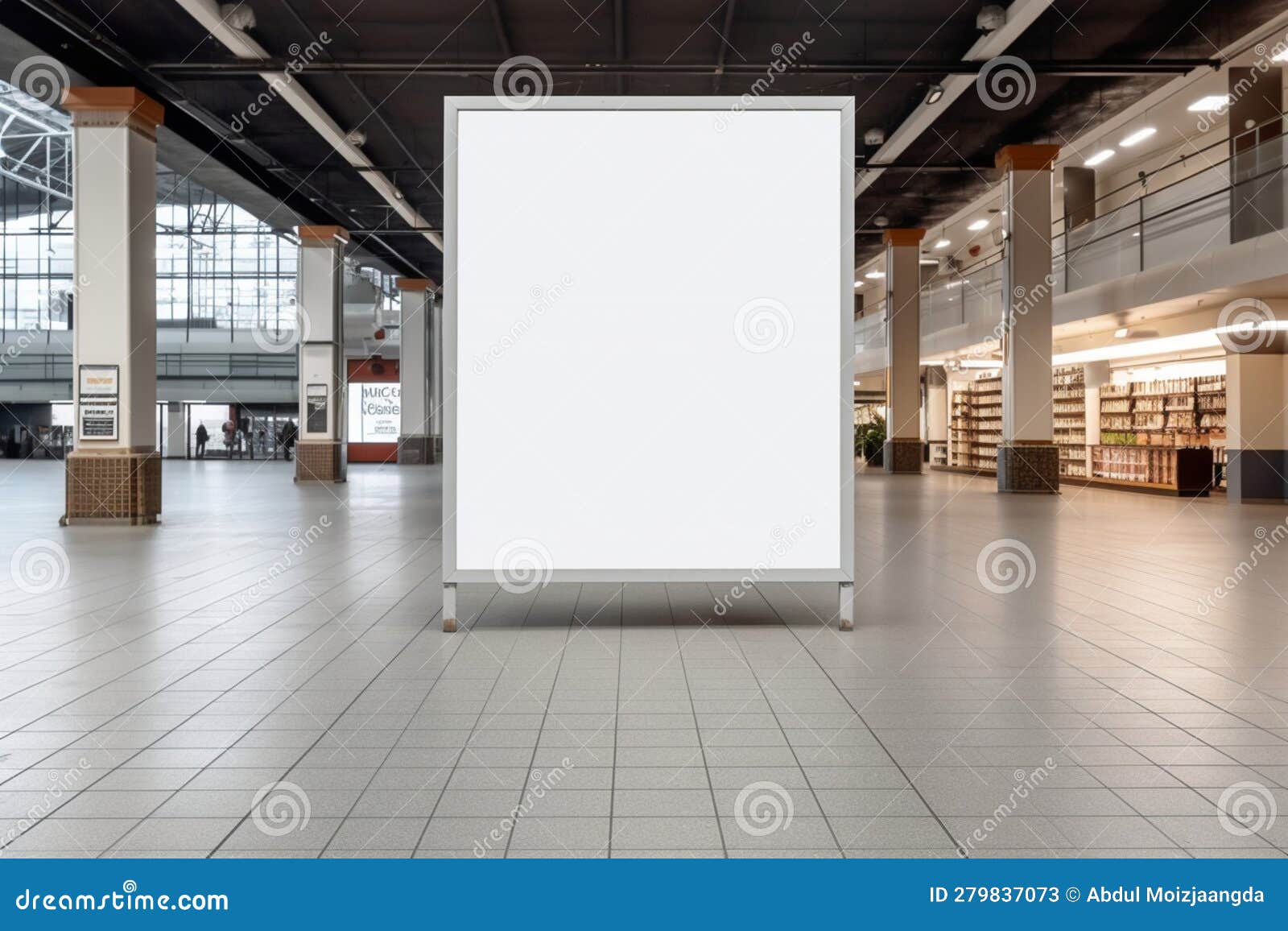 Captivating Mock-up of a Blank Menu Frame on a Caf?? Table Stock Image ...