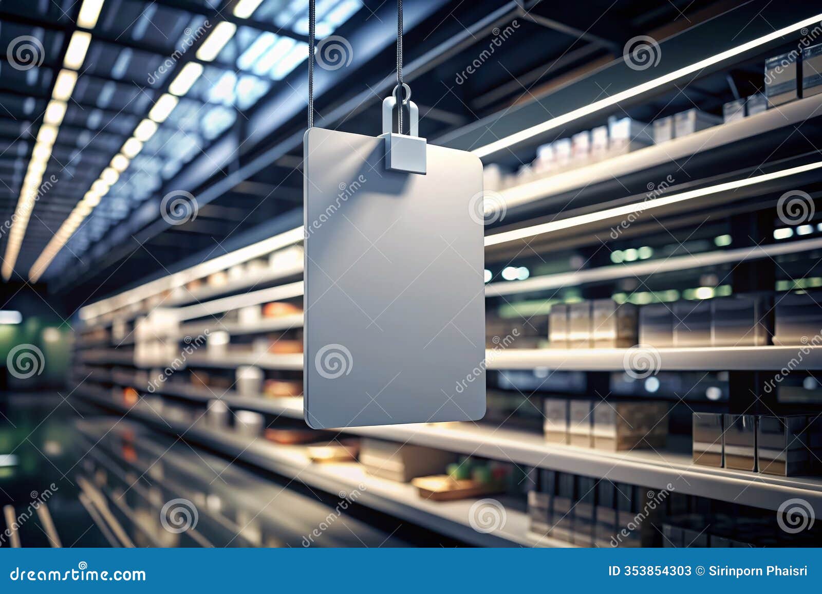 3D Realistic Supermarket Shelf Mockup With View From Above Vector ...