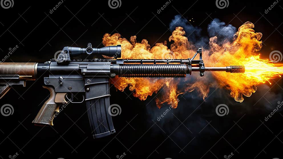 Dynamic Gunfire Muzzle Flash Effects a Stunning Montage of Panoramic Smoke Fire and Explosion ...
