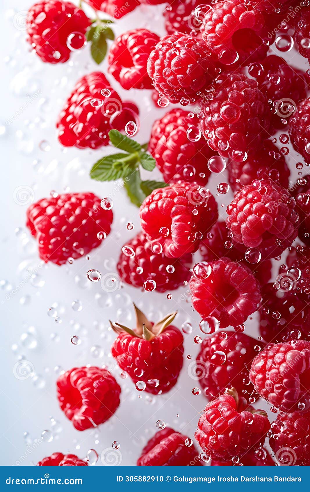"Captivating Motion: Falling Raspberry Isolated on White Background ...