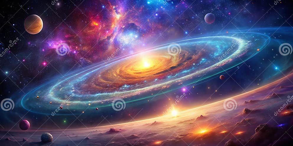 Captivating Neon Galaxies and Glowing Cosmos Expansive Sci Fi Space ...