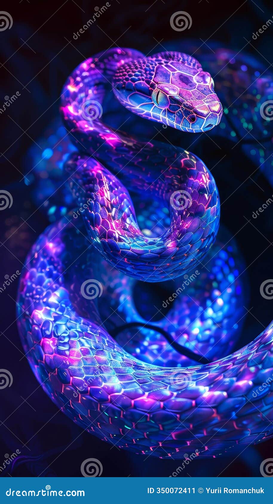 Captivating Neon Serpent Artwork a Modern Interpretation of a Glowing ...