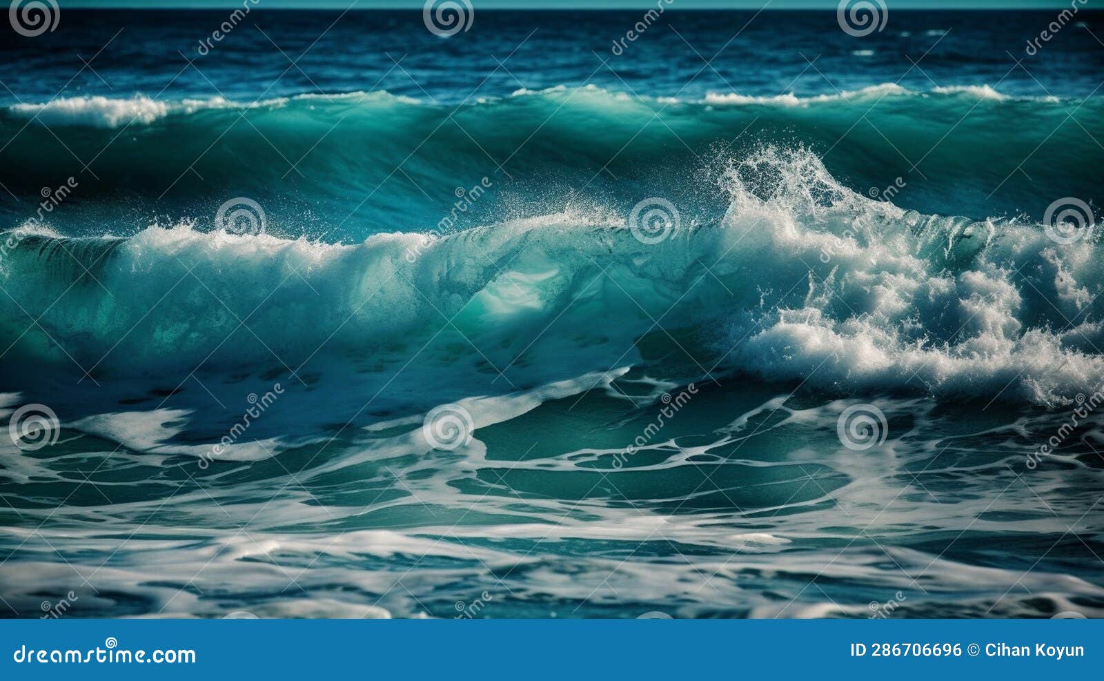 Captivating Ocean Waves and Shore Stock Illustration - Illustration of ...