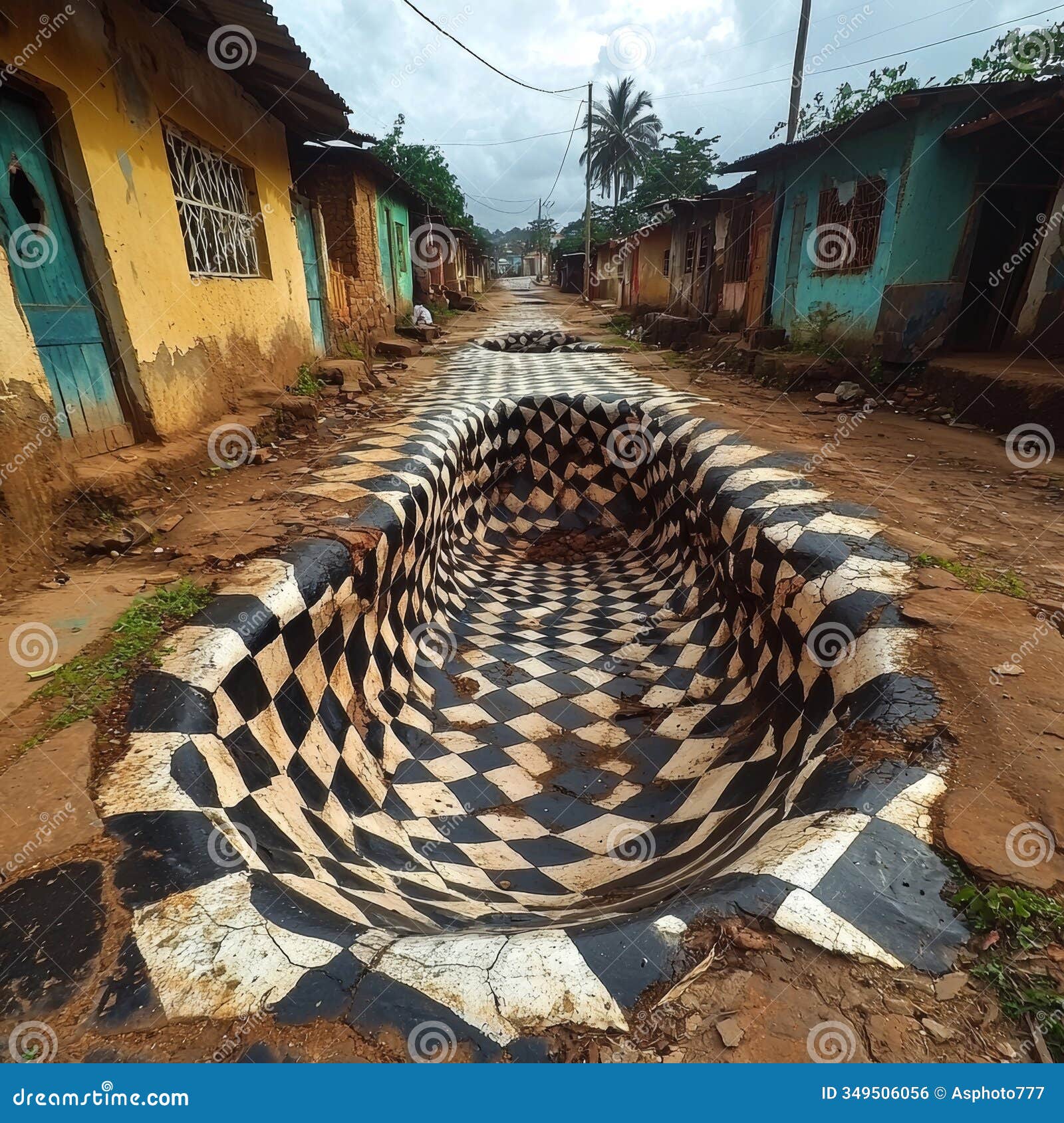 Optical Illusion Street Art in a Rural Nigerian Neighborhood Captures ...